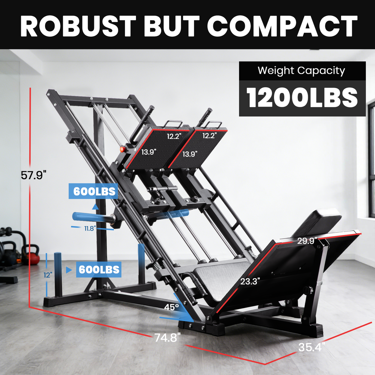 LIONSCOOL Iso Leg Press Hack Squat 3-in-1 Machine