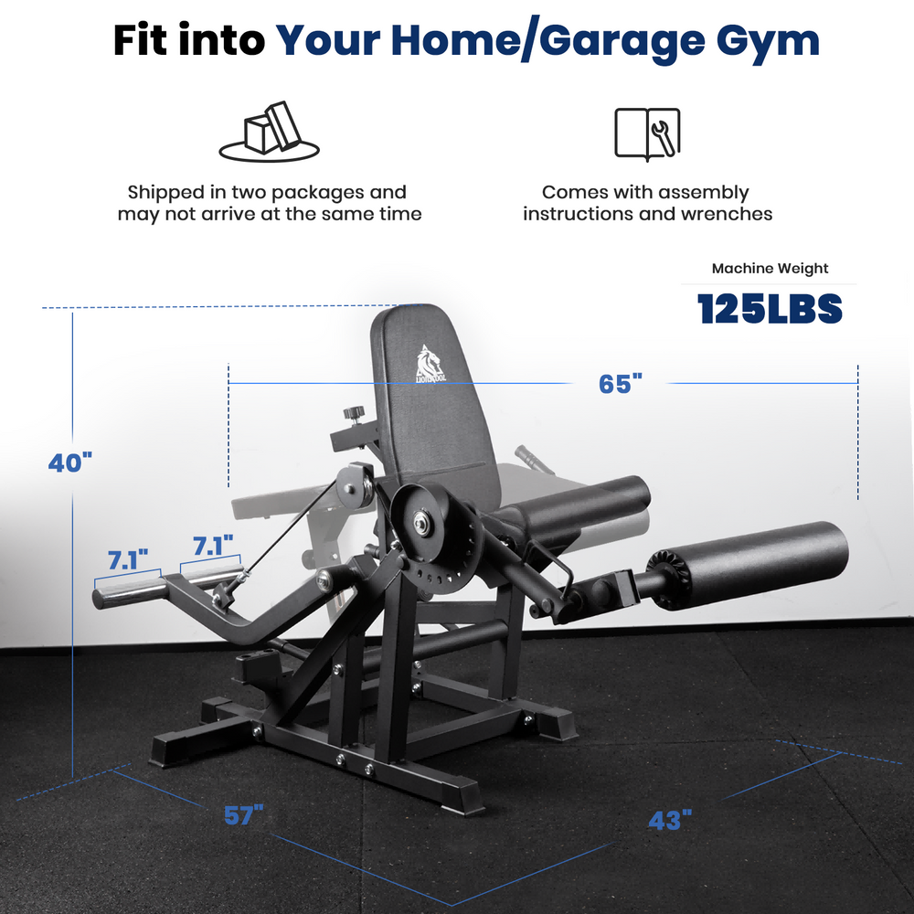LIONSCOOL Leg Extension & Lying Leg Curl Machine V4.0, Adjustable ...